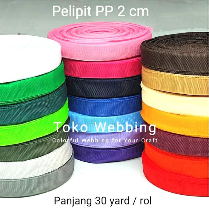 Jual Bisban Webbing PP Motif Polos Lebar 2,5 cm Panjang 27 Meter Tali ...
