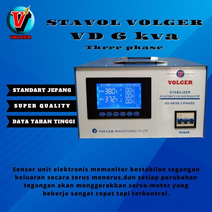 Jual stabilizer listrik 6000 watt 3 phase Volger 6000 VA 3 phase ...