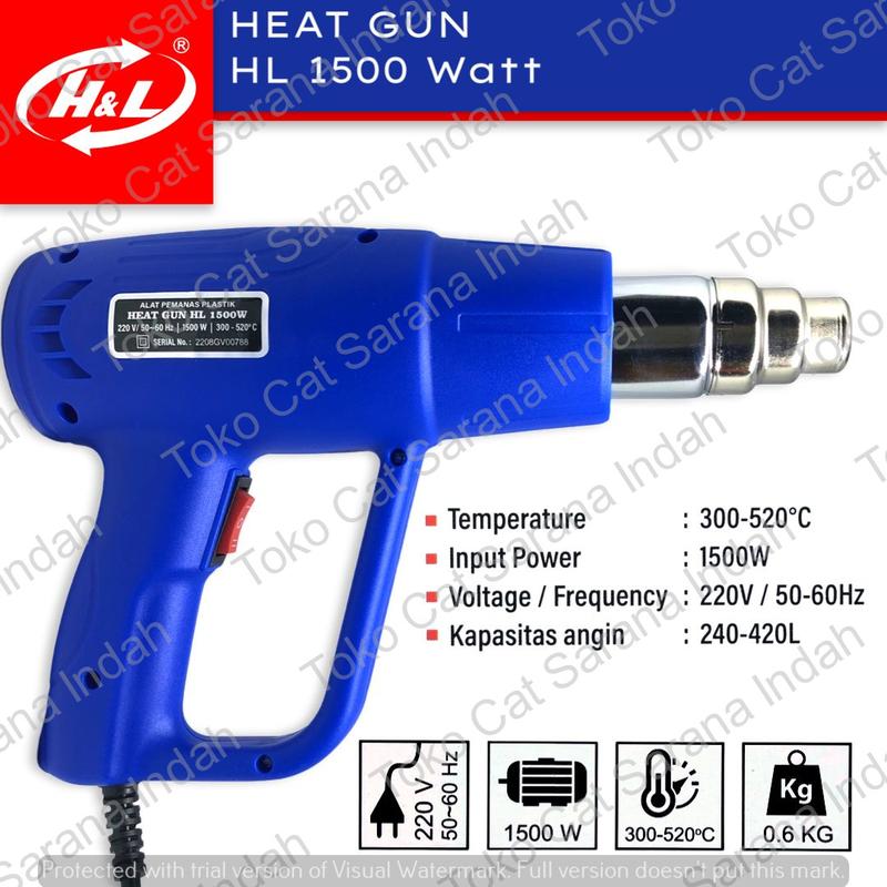 H&L HEAT GUN 1500WATT HEAT AIR GUN HOT AIR GUN ALAT PEMANAS SABLON HNL ...