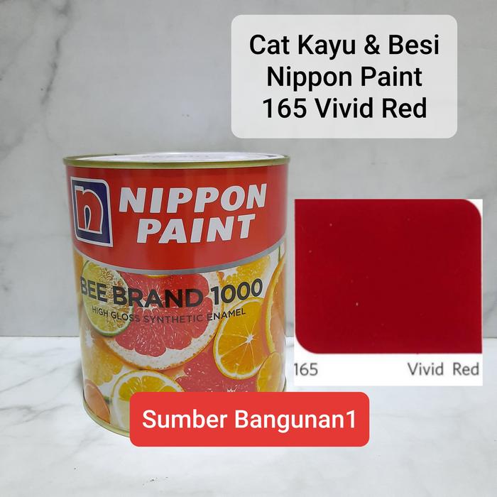 Jual Cat Kayu Besi 165 Vivid red Nippon Paint merah tua minyak bee ...