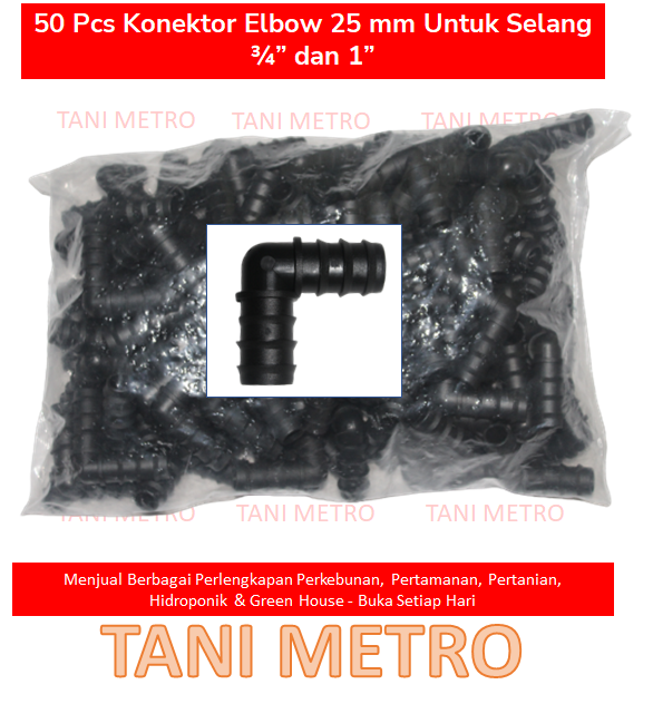 Jual 50 Pcs Connector Konektor Siku Elbow 25 mm Selang 3/4" Atau 1 ...