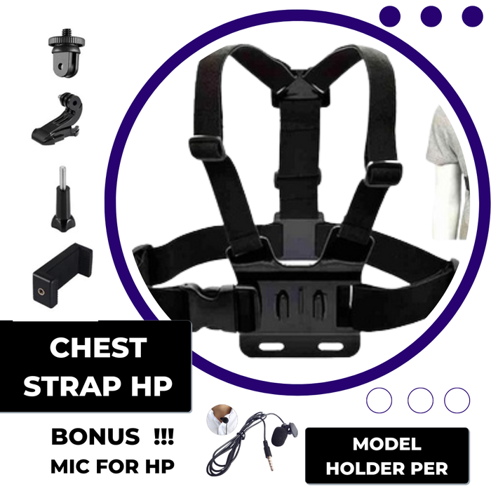 Jual Body Chest Strap HP Vlog Smartphone Handphone Clamp Motovlog Di ...
