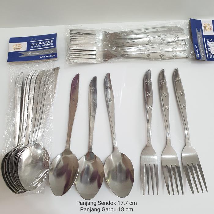 Jual 12pc Sendok/Garpu Makan Stainless Premium Tebal Kode 008 Lusinan ...
