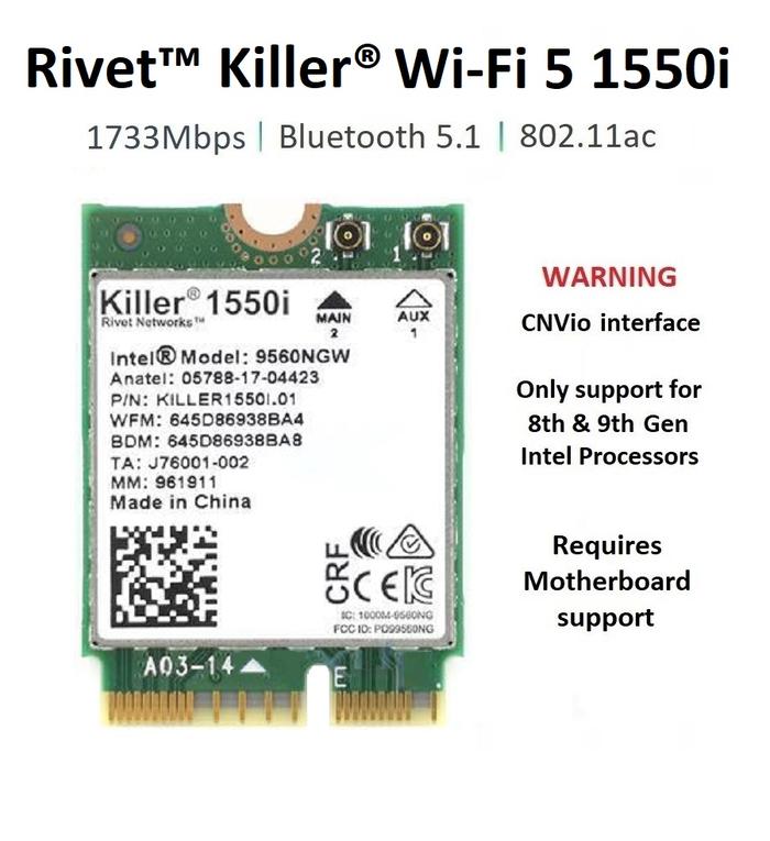 Jual Rivet Killer WiFi 5 1550i Wireless Card Bluetooth 5 M.2 NGFF 9560 ...