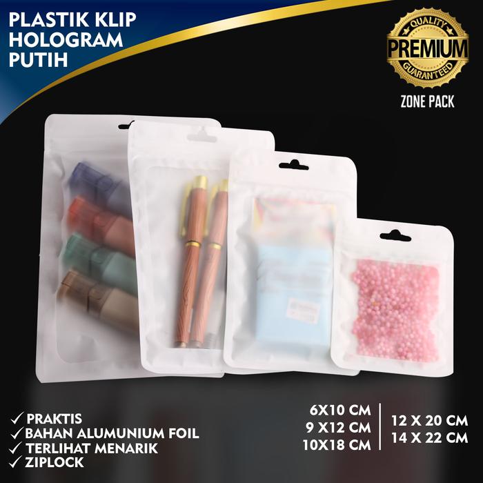Promo Plastik Klip Hologram Flat Putih | Ziplock Hologram Foil Zone ...