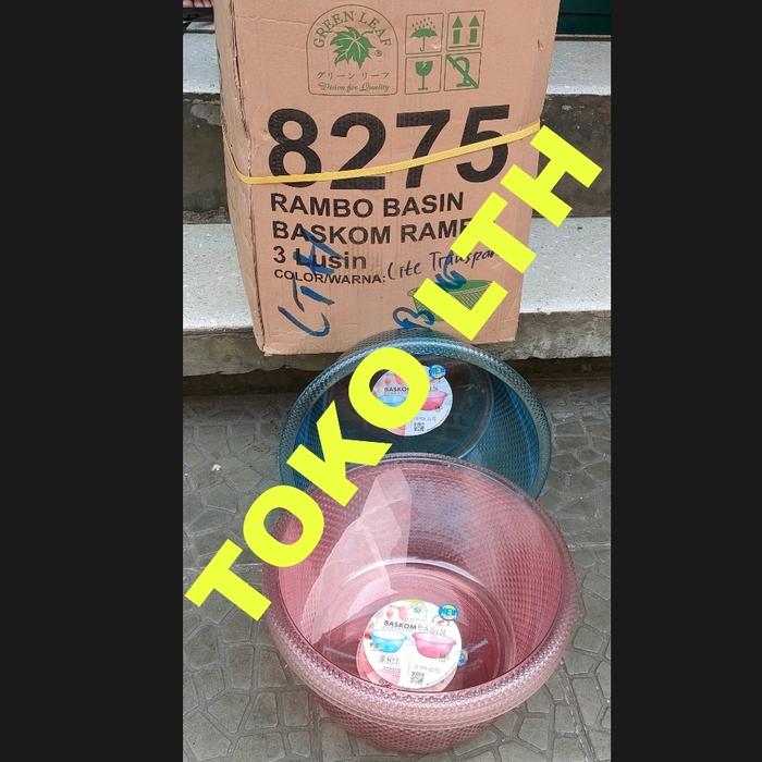 Jual BASKOM PLASTIK TRANSPARAN 9.5 LTR RAMBO 8275 GREEN LEAF WASKOM ...