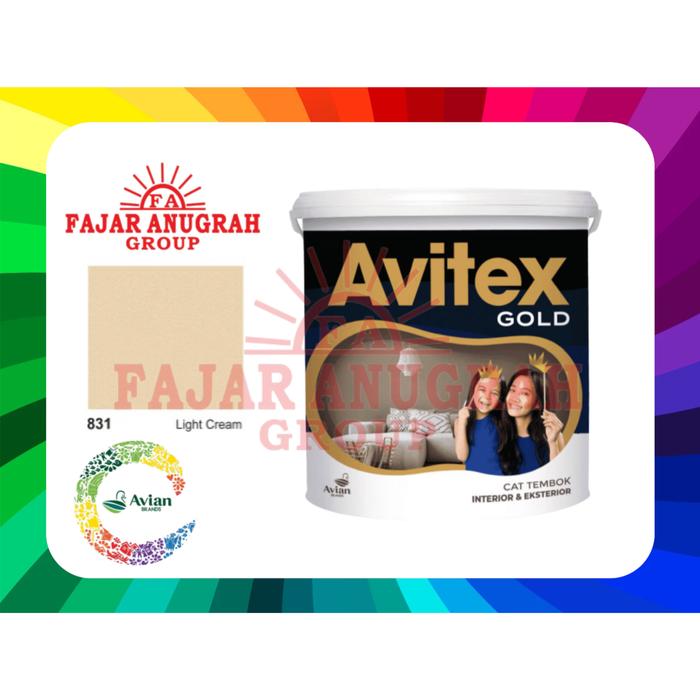 Jual Cat tembok interior exterio avitex gold light cream 831 25kg pail ...