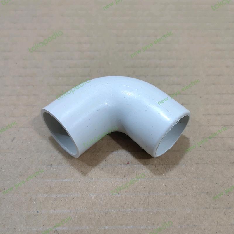 Knee Pipa 20mm Sambungan L pipa Listrik conduit 20mm Putih pvc - Shop ...