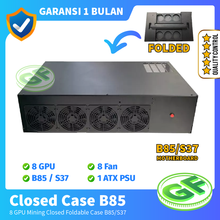 Jual Closed Case B85 Foldable Casing S37/B85 Mining Rig 8 GPU ATX ...
