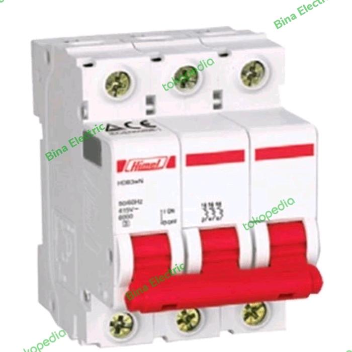 Jual MCB Himel HDB3WL3 4.5kA 3P 6A 10A 16A 20A 25A 32A 40A MCB Himel 4 ...