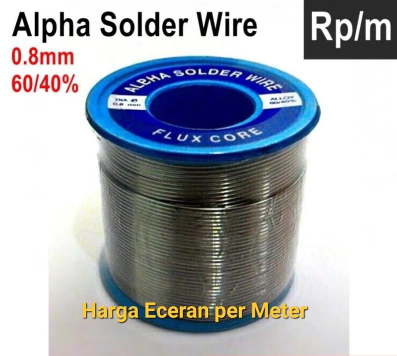 Timah Alpha Solder Wire Flux Core 0.8mm 60/40% Timah Per Meter - Shop ...