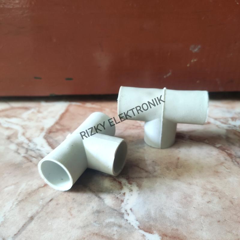 (harga 10pcs) Tee T Sambungan Pipa 5/8 Air Listrik 17mm Kualitas Bagus ...