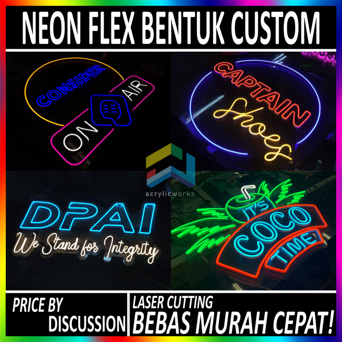 Jual Custom Neon Flex LED Neon Sign Acrylic Bebas Murah Cepat - Standar ...