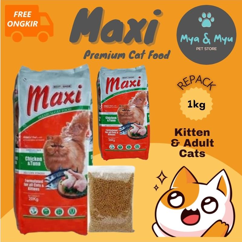 Maxi Cat Food 1kg Makanan Kucing Dari Best In Show 1 kg. - Shop | Tokopedia