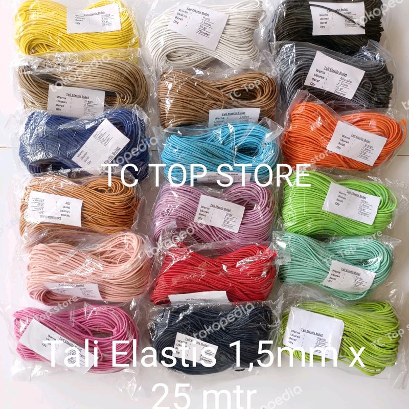 Tali Elastis Bulat 1,5mm (25 meter) tali karet / tali string - Shop ...