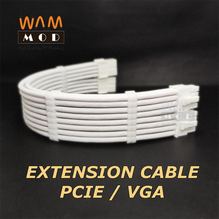 Jual Sleeved Cable Extension PCIE 8p Putih - ALL WHITE - Kabel VGA 8 ...