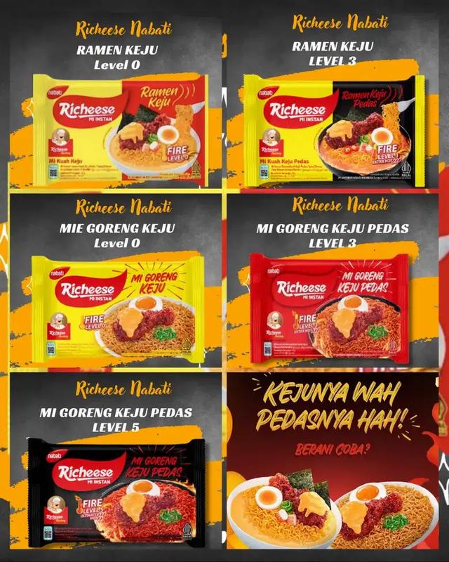 Mi Ramen Richeese Nabati | Mie Ramen Richeese Keju Fire Leve - Shop ...