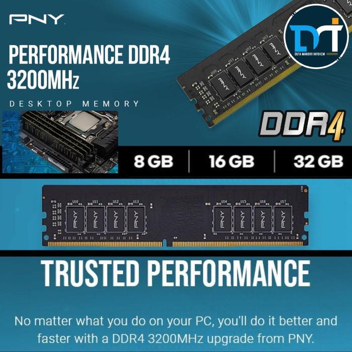 Promo PNY Performance DDR4 8GB 16GB 32GB PC25600 3200MHz - Memory PC ...