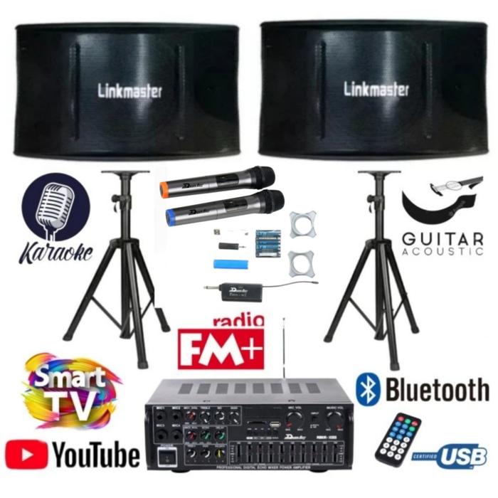 Jual Paket Karaoke Sound System Linkmaster 10 Inch Ampli Mic Wireless ...