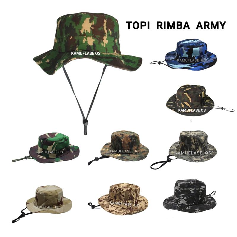 TOPI RIMBA ARMY OUTDOOR LORENG TOPI HIKING TOPI MOTIF - Shop | Tokopedia