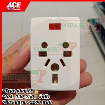 Jual Steker T Colokan T Universal Travel Adaptor Multi 2 Pin Krisbow ...