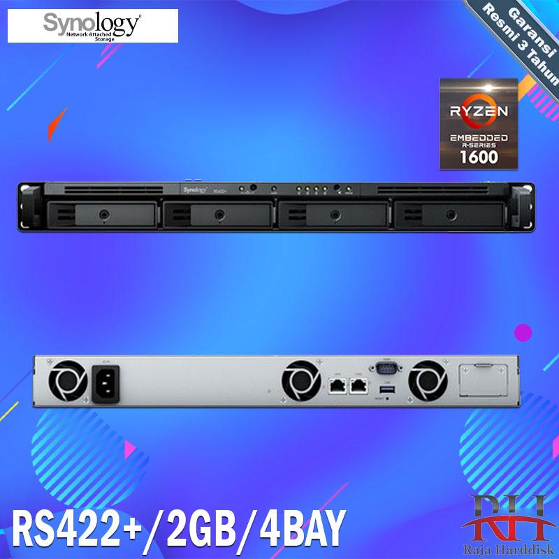 SYNOLOGY NAS RS422+ 2GB 1U - 4Bay, AMD Ryzen R1600 2C/4T, 2xGbE, - Shop ...