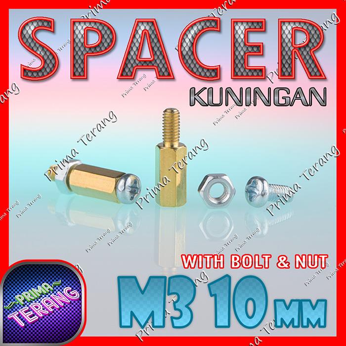 Spacer 1 Cm 1cm 10mm Besi Male Female + Mur Baut M3 - Shop | Tokopedia