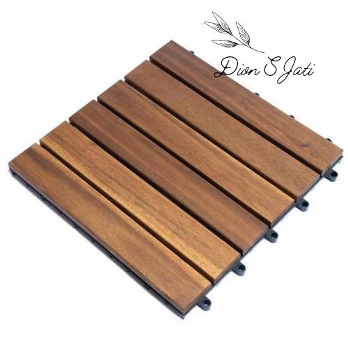 lantai kayu ubin kayu decking tile motif salur 6 - Shop | Tokopedia