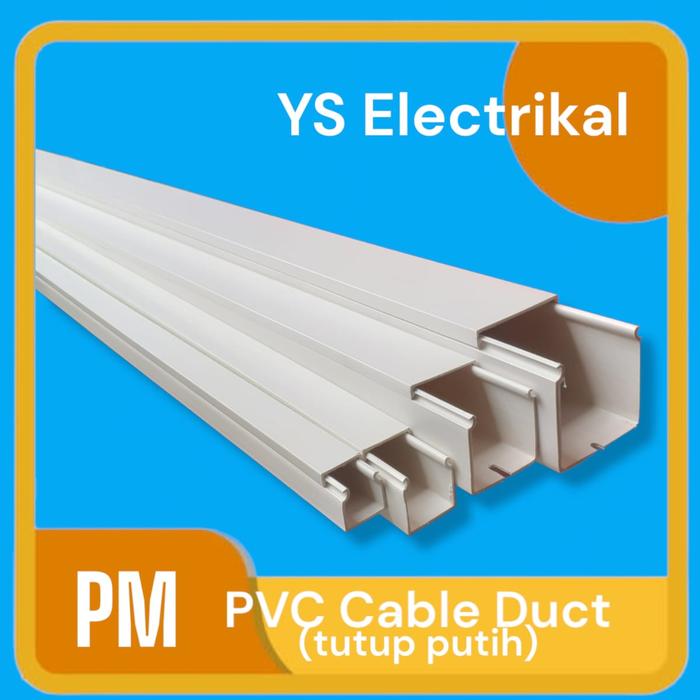 Jual PM Kabel Duct 25x25mm 1.7meter Putih PVC Cable Duct Tanpa Lubang ...