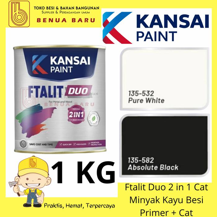 Jual Cat Ftalit Duo1 kg White Black / Cat kayu dan besi Ftalit Duo 1 kg ...