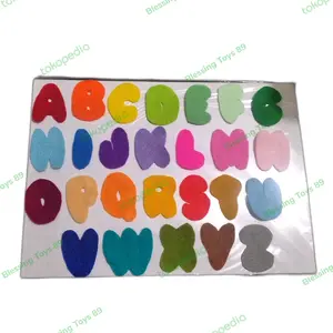 Aplikasi Tempel Flanel Huruf Abjad Kecil / Pola Flanel Alphabet / Nama ...