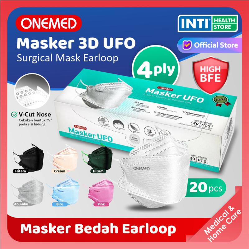 [TC] Onemed | Masker Karet UFO 3D 4 Ply Isi 20 | Surgical Earloop ...
