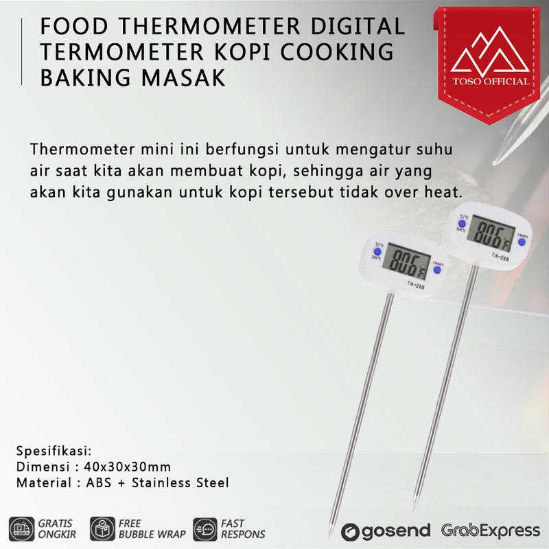 TA288 FOOD THERMOMETER DIGITAL TERMOMETER KOPI COOKING BAKING MASAK ...
