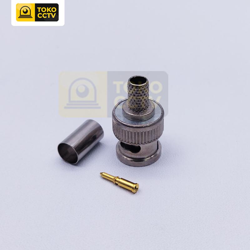 Konektor BNC Jepit RG59 & RG6 Drat untuk Kabel Alat Sinyal listrik ...