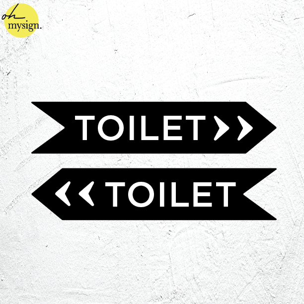 Promo Sign Tulisan Toilet Umum WC Restroom Pria Wanita Label Panah ...