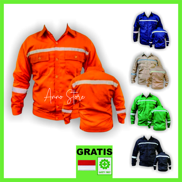 Jual WEARPACK SAFETY K3 PROYEK LENGAN PANJANG SERAGAM KEMEJA SAFETY ...