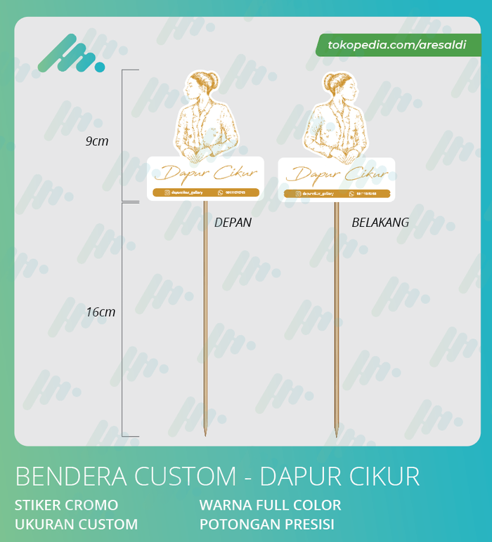 Jual Bendera Custom Potong Bentuk Topper Cake Tumpeng Kebuli Syukuran ...