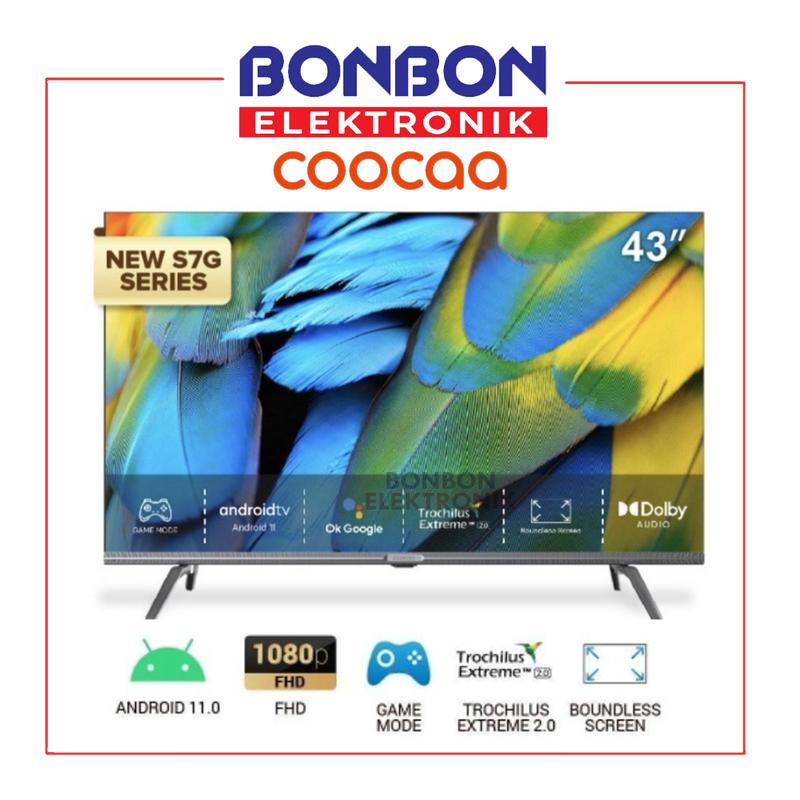 Coocaa LED Smart Android TV 43 Inch 43S7G OS 11 Digital FHD Bluetooth ...