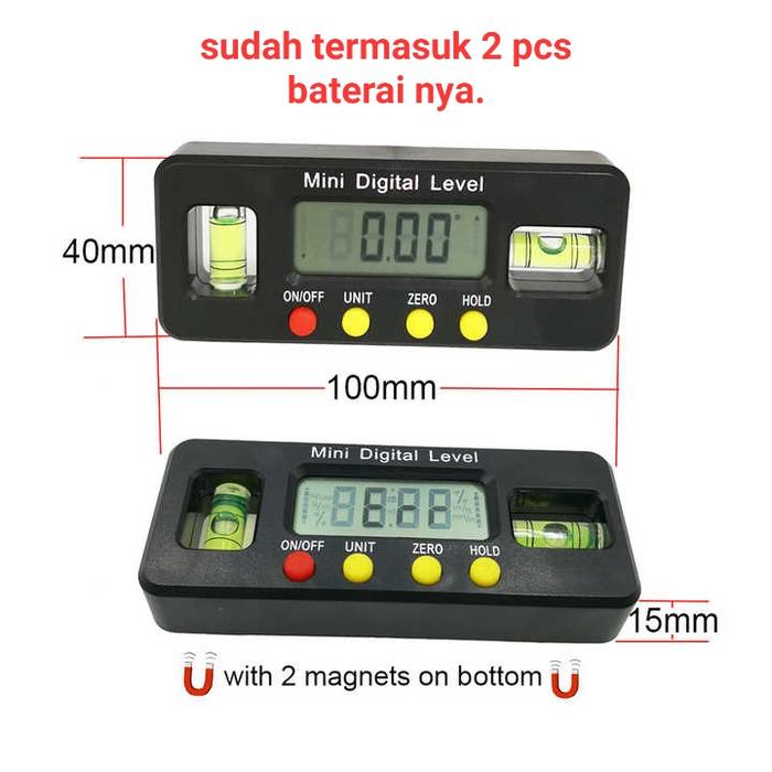 Jual MINI DIGITAL LEVEL ALAT UKUR SUDUT KEMIRINGAN BUSUR DERAJAT ...