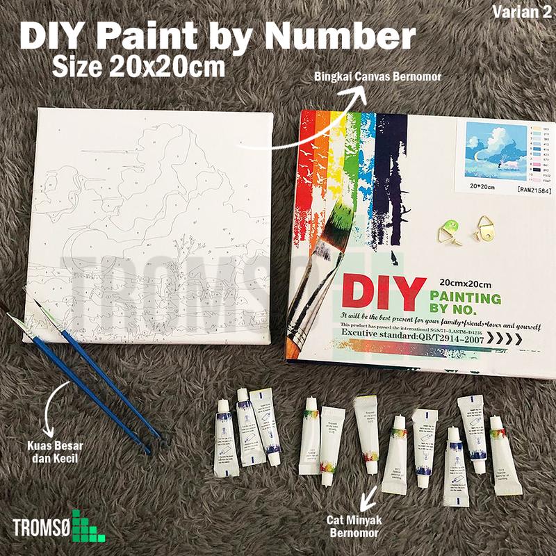 Tromso DIY Paint by Number KIT 20 X 20 (Painting by Number) Varian 2 ...