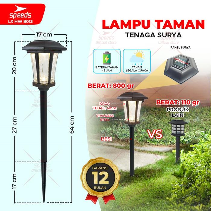 Promo SPEEDS Lampu Taman Solar Panel Lampu Tenaga Surya Tancap 202-8013 ...