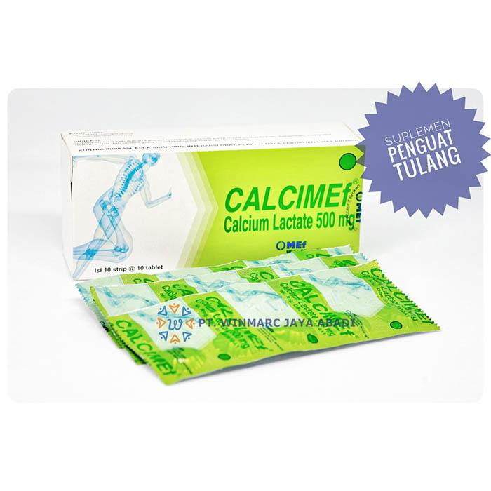 Jual CALCIMEF Calcium lactate 500 mg Tablet Suplemen Kesehatan (10 ...