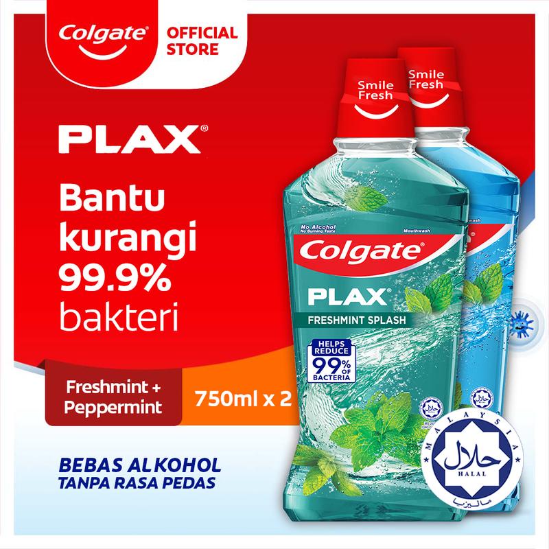 Colgate Plax Peppermint dan Freshmint Mouthwash 750 ml x2 - Shop ...