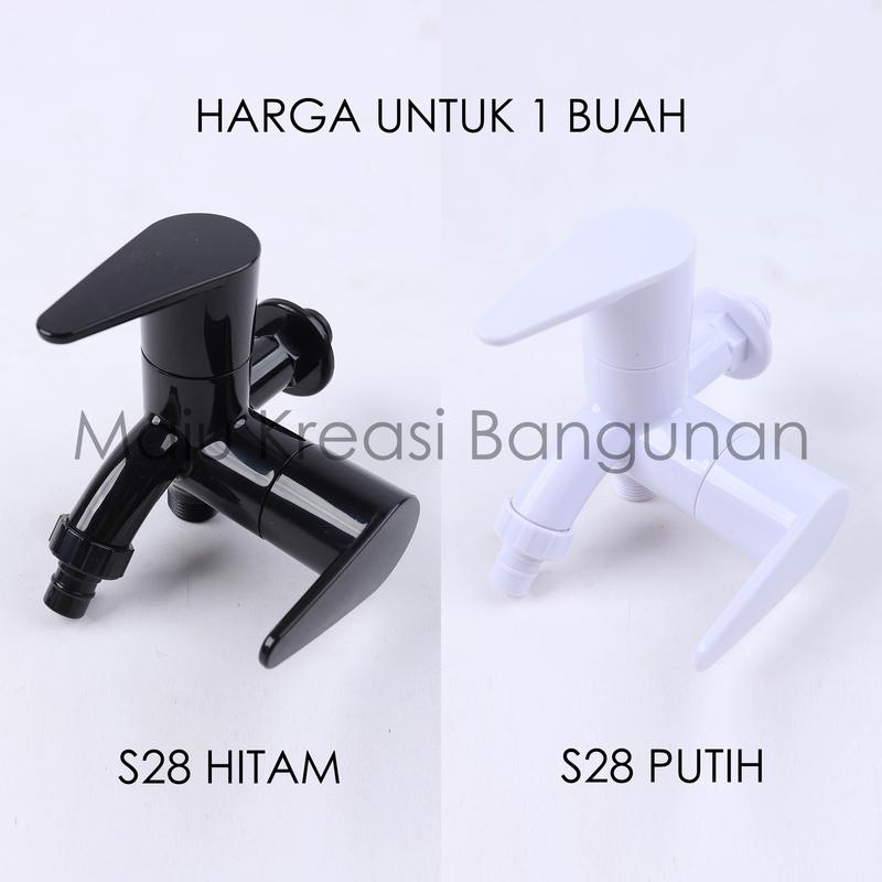 Kran Cabang Shower New Soligen Keran Double S28 PVC Hitam Putih Toilet ...