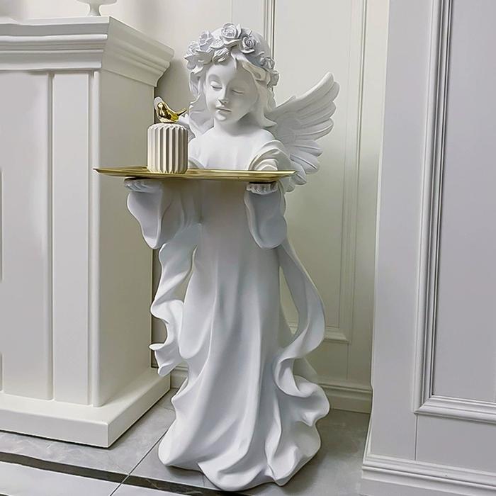 Jual Patung Malaikat Putih Besar 68-100Cm Pajangan Patung Angel Nampan ...