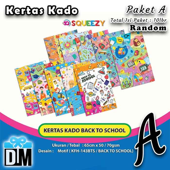 Jual Kertas Kado 10 lembar Squezzy / Kiky / Sanwa Random Bertema ...