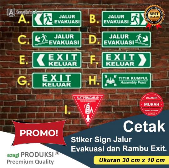 Cetak Stiker Sign Jalur evakuasi dan Rambu Exit, Akrilik 30x10cm - Shop ...