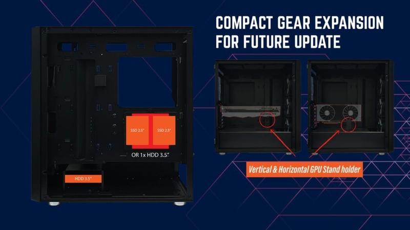 Cube Gaming Stalla ATX Mid Tower Case Left Side Glass Door Black|White ...