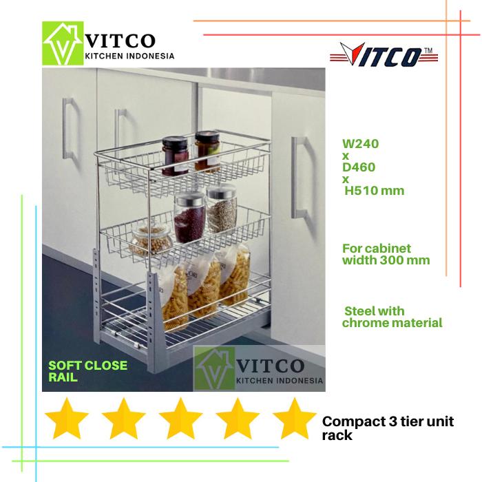 VITCO Compact 3 Tier Unit Rack 300 mm/ Rak Tarik serbaguna Soft - Shop ...