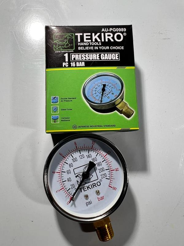 TEKIRO PRESSURE GAUGE/ALAT UKUR TEKANAN ANGIN KOMPRESOR/MANOMETER ...